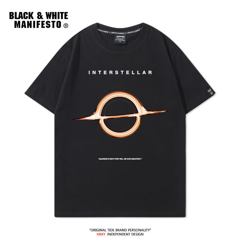 Ready Stock interstellar interstellar Printed T-Shirt Black Hole Sci-Fi ...