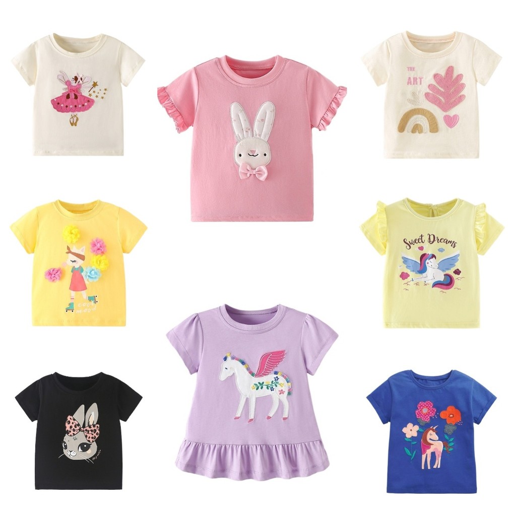 Children's T-shirts for girls in summer new children's short-sleeved T ...