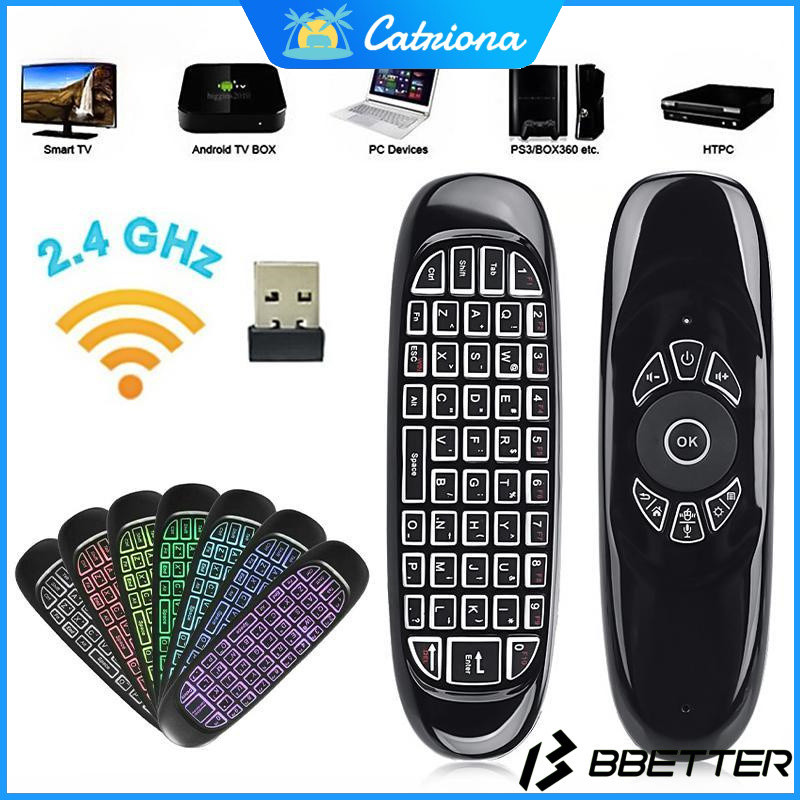 C120 2.4Ghz Portable Wireless Air Mouse With Keyboard Gyroscope Mini ...