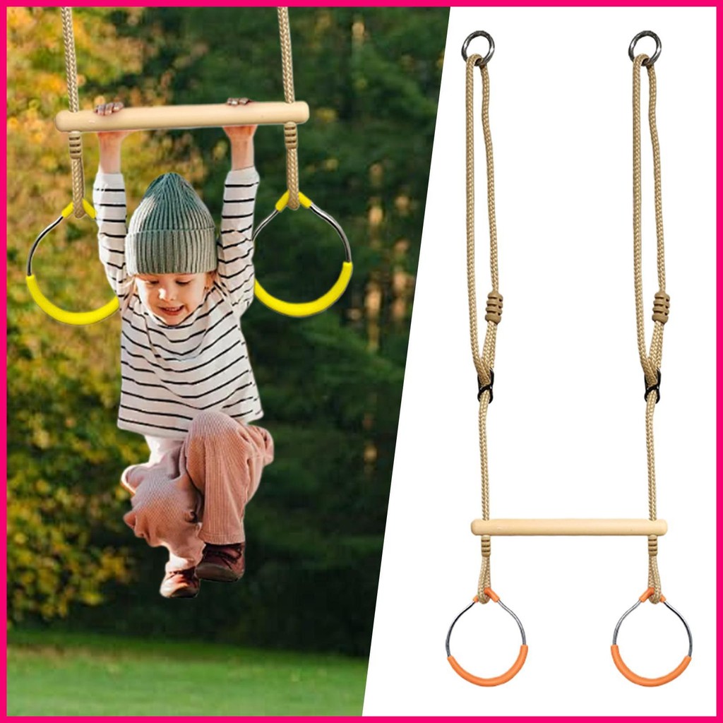 Swing Set Rings Backyard Play Swing Sets with Metal Rings Play Obstacle ...