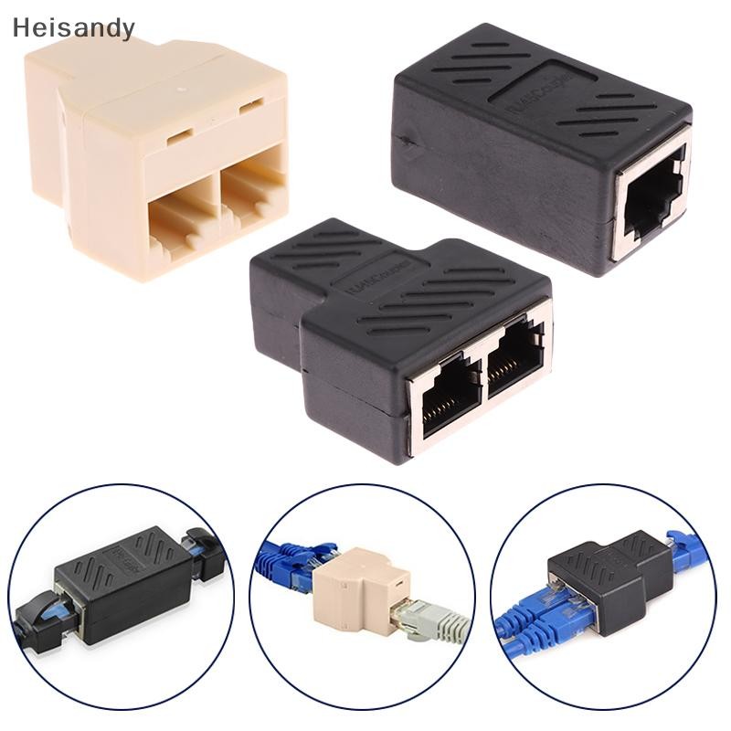 [Hei] RJ45 Connector 1 To 2 Way LAN Ethernet Cable Network Splitter ...