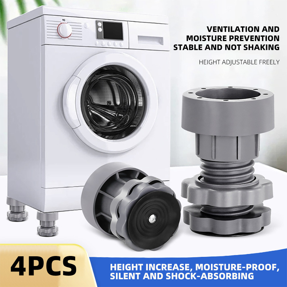 4pcs Washing Machine Stand Height Adjustable Fridge Dryer Leveling Foot ...