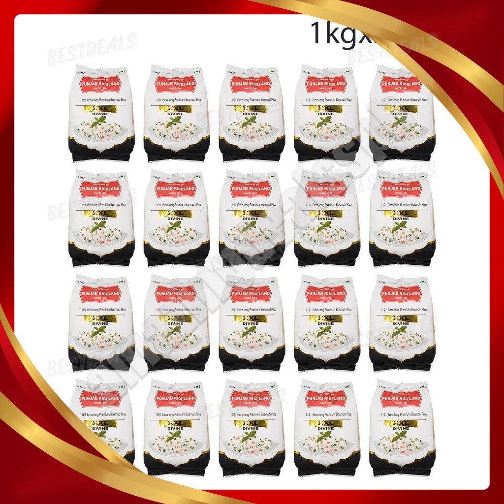 20kg Punjab Riceland XXL Divine 1121 extra long premium Basmati Rice ...