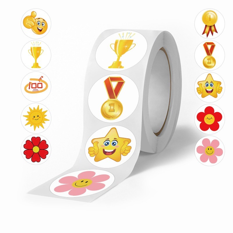 Reward Stickers for Kids Students, 500 Pcs Roll Sticker Sealing ...