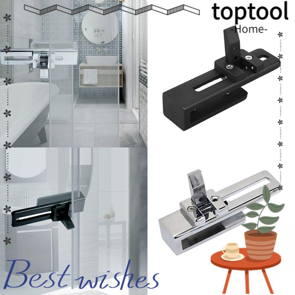 TOPTOOL Sliding Door Lock, Security Zinc Alloy Cabinet Door Lock, Punch-Free Doorstop Sliding ...
