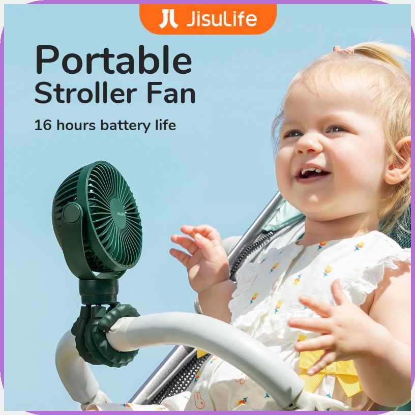 JISULIFE$pmStroller,SB;Fan&Rechargeable&Clip&On&Fan'cJ