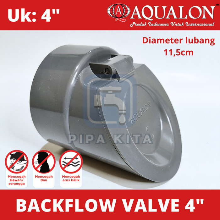 Back Flow 4" AQUALON PVC Drain Cover Backflow Valve 4 Inch Dim | Shopee ...