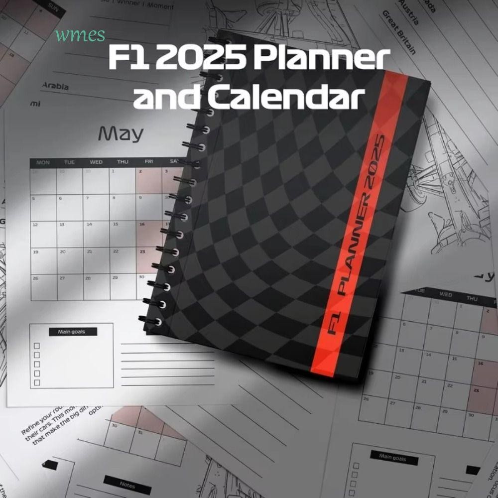 WMES1 F1 2025 Planner and Calendar, Coil Book Timetable Racing Planning ...