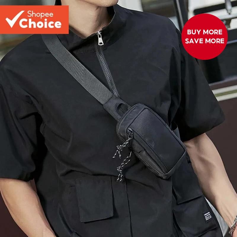 Japanese Street Trend Crossbody Bag For Men - Sporty Mini Chest Pack & Shoulder Bag | Shopee ...