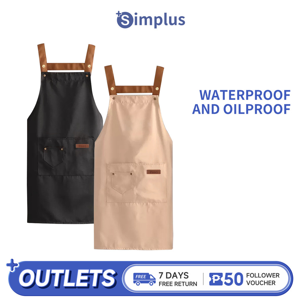 Simplus Waterproof Apron Wear-Resistant Chef Waiter Coffee Shop BBQ ...