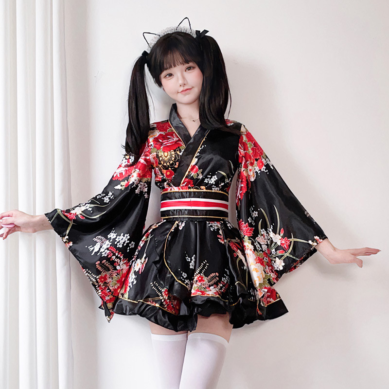 Japanese Traditional Costume Kimono Formal Costume Adult Ladies Cosplay ...