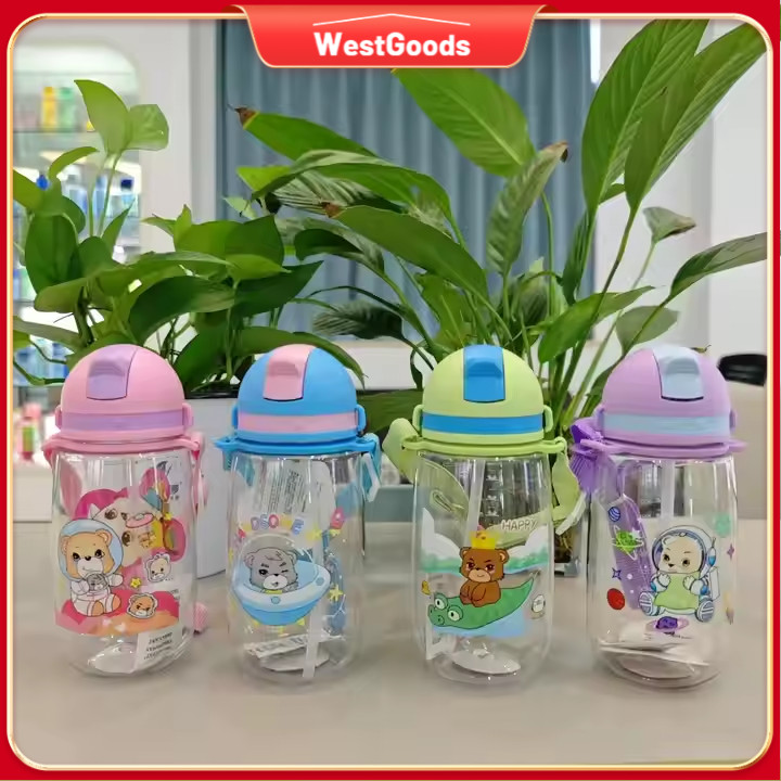 (NEW) Space Animal Explorers Cup w/Durable BPA-Free Built-in Straws & Leak-Proof Water Bottles ...