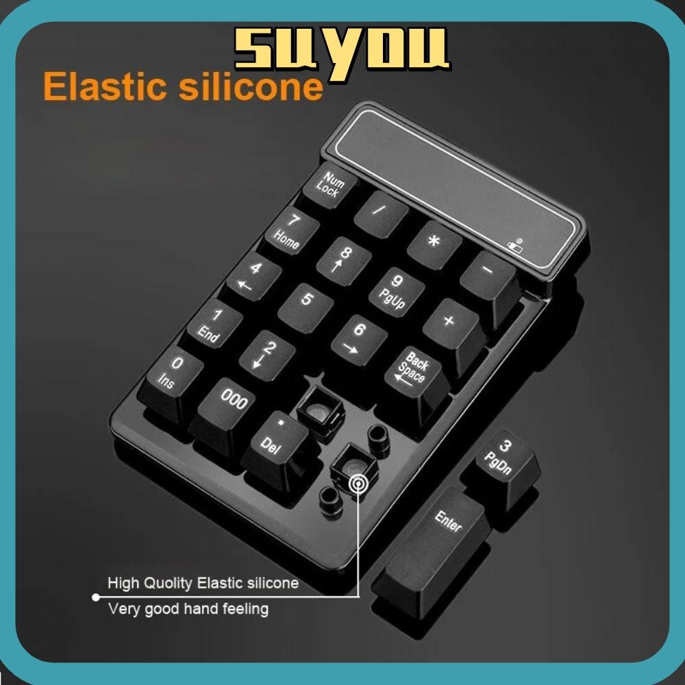 SUYO Wireless Wired Keyboard, 2.4GHz Floating Key USB Numeric Keypad ...