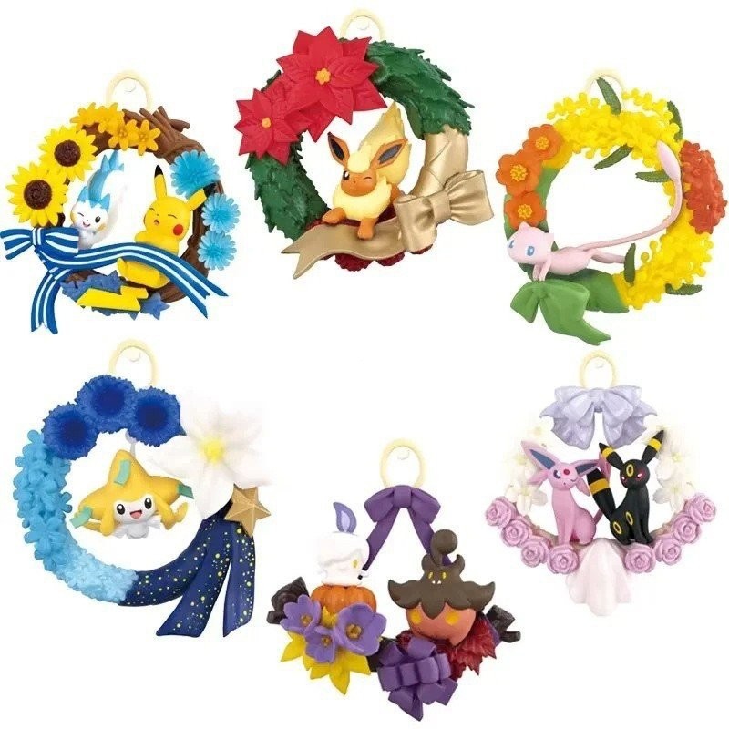 6Pcs/Set 10cm Anime Pokemon Garland Pikachu Jirachi Flareon Mew Sylveon ...