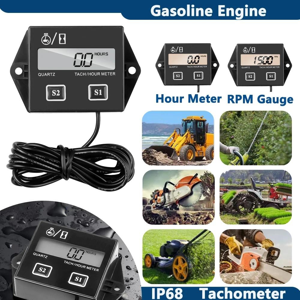 Waterproof Gasoline Engine RPM Speed Gauge Motorcycle Tachometer ...