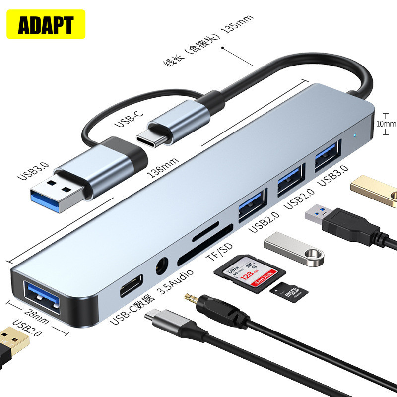 Multi-port USB Hub 3.0 5W PD to usb adapter laptop docking station with ...