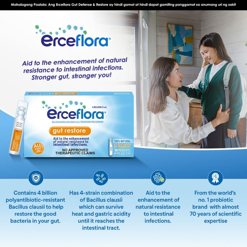 Erceflora Gut Defense Probiotic 10 Bottles + Erceflora Gut Restore ...