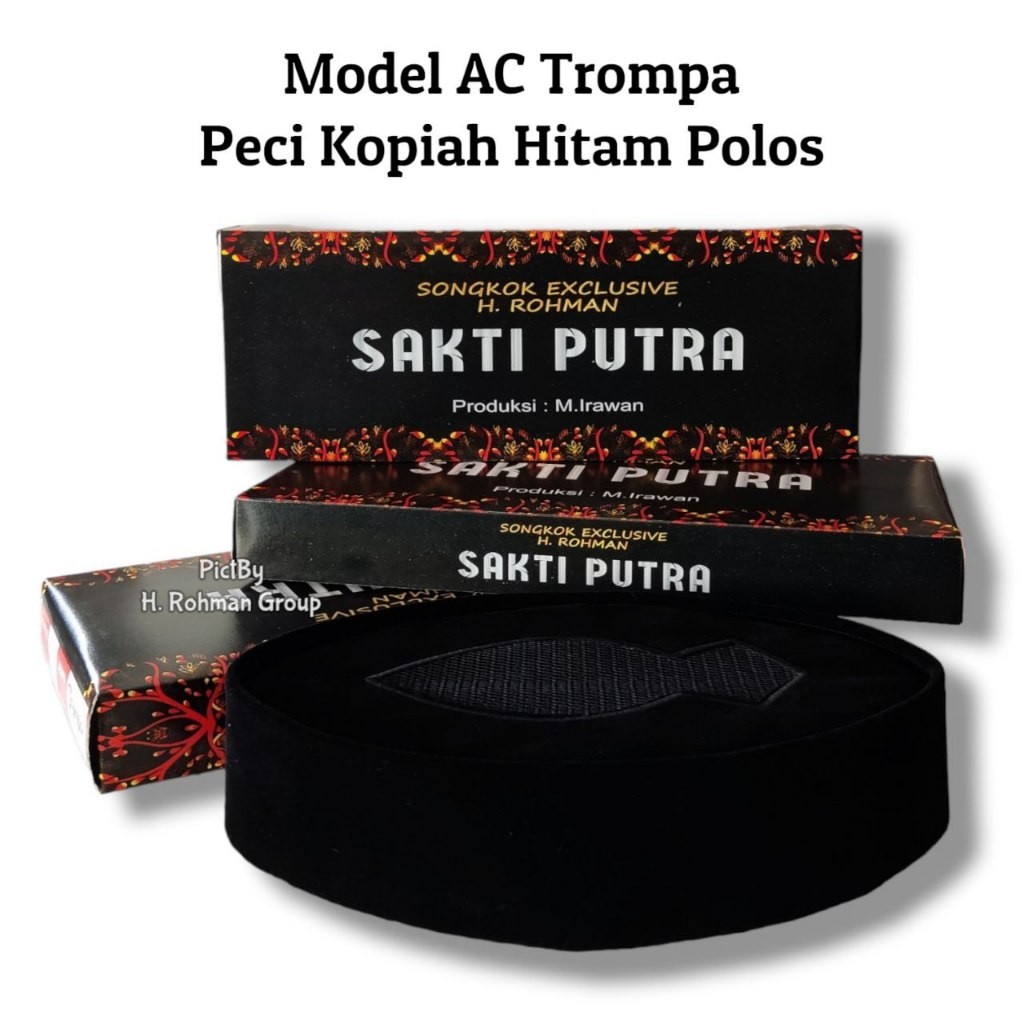 HITAM Sakti Putra Ac Trompa Original Peci Kupiah Songkok National Plain ...
