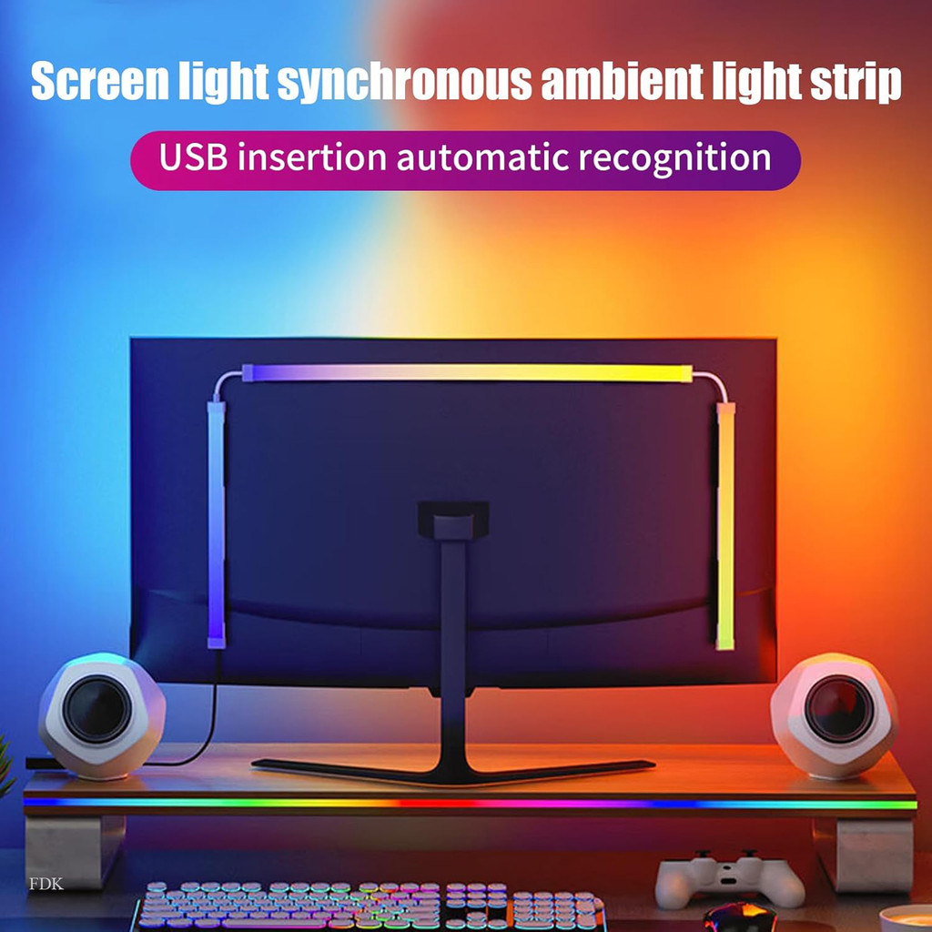 FDK USB 5V Computer Screen Synchronized RGB Light Strip, Monitor LED ...
