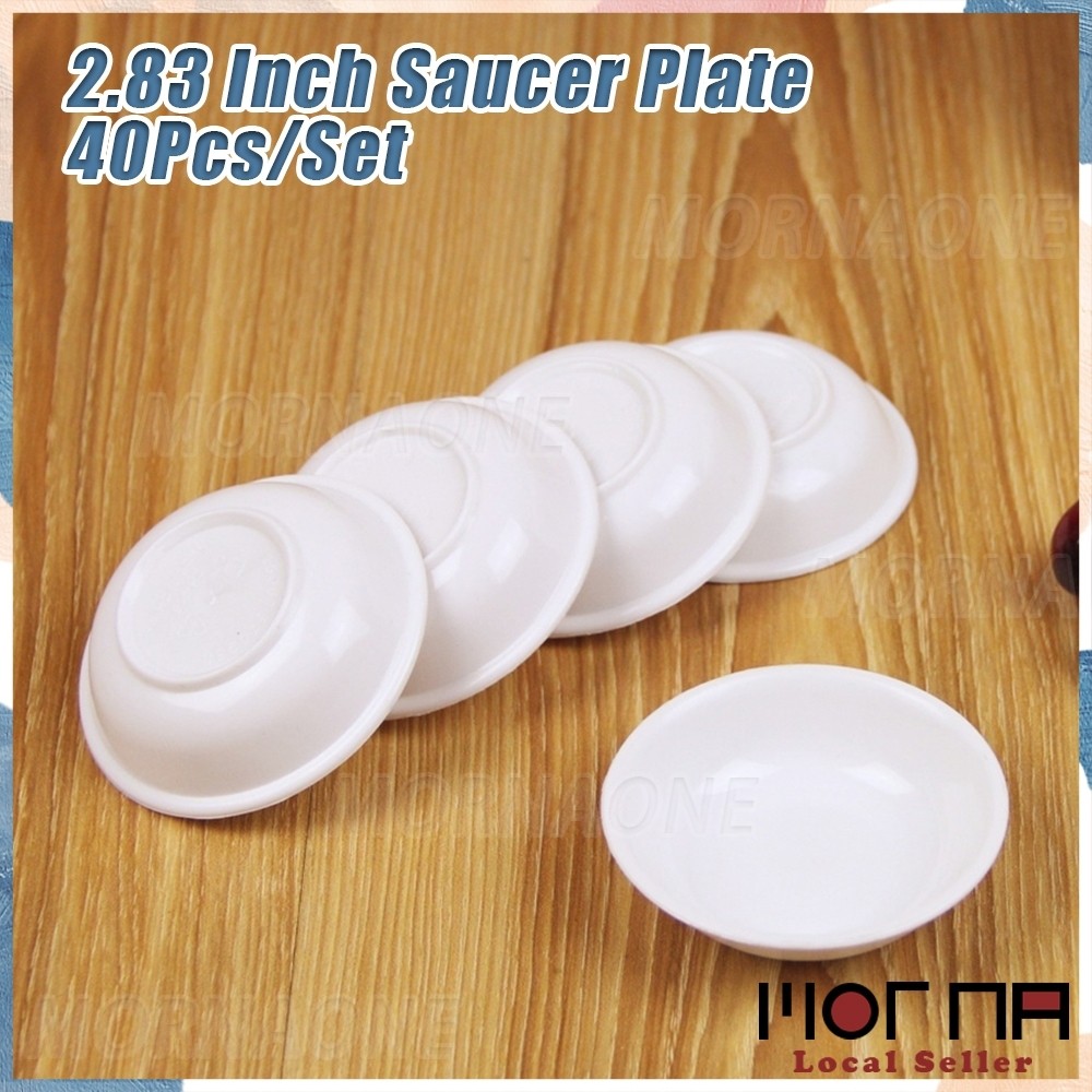 40Pcs/Set 2.83 Inches Saucer Plate Round Small Plate Sushi Buffet ...