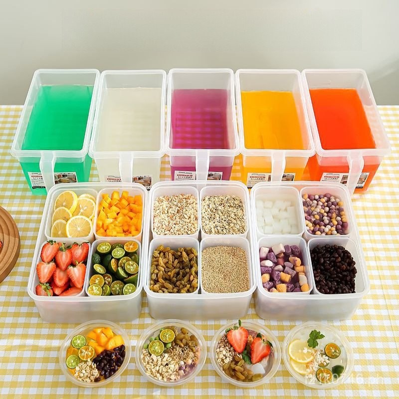 Ingredients Box with Lid for Small Ingredients, Fruit Salad, Ice Jelly ...