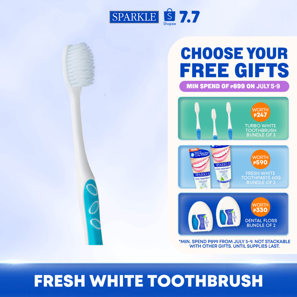 SPARKLE Toothbrush Fresh White With Soft And Slim Bristles For ...