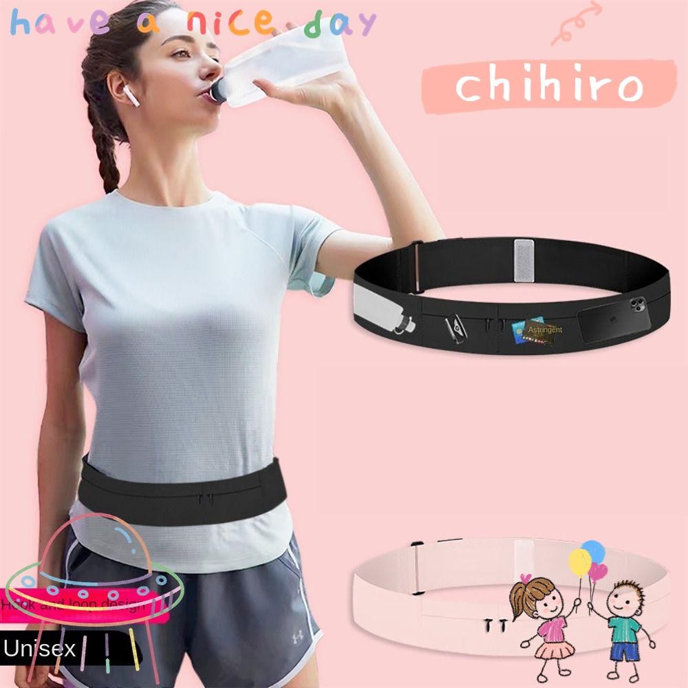 CHIHIRO1 Running Fanny Pack, Pink Black Invisible Zipper Slim Running ...