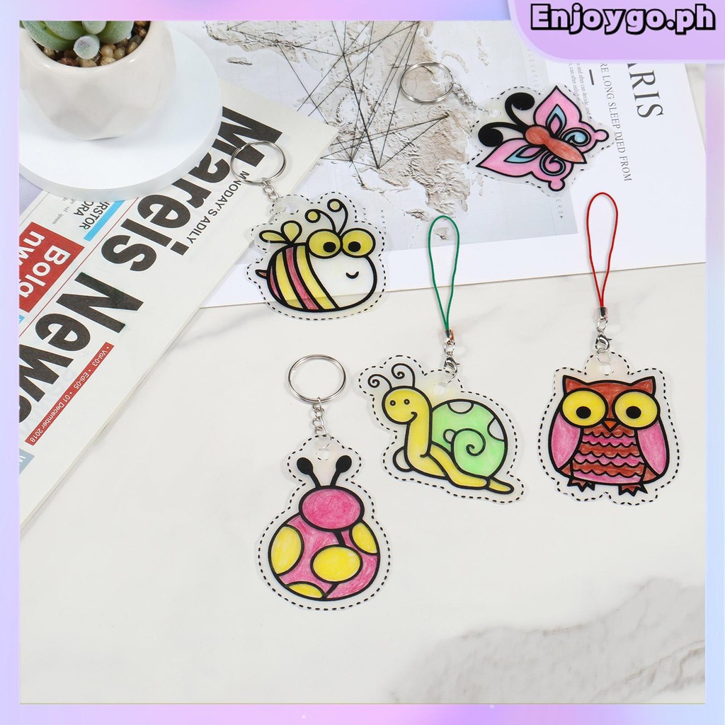 166Pcs Shrinky Dink Sheets Kit Practical Shrink Paper Keychain Kit with ...