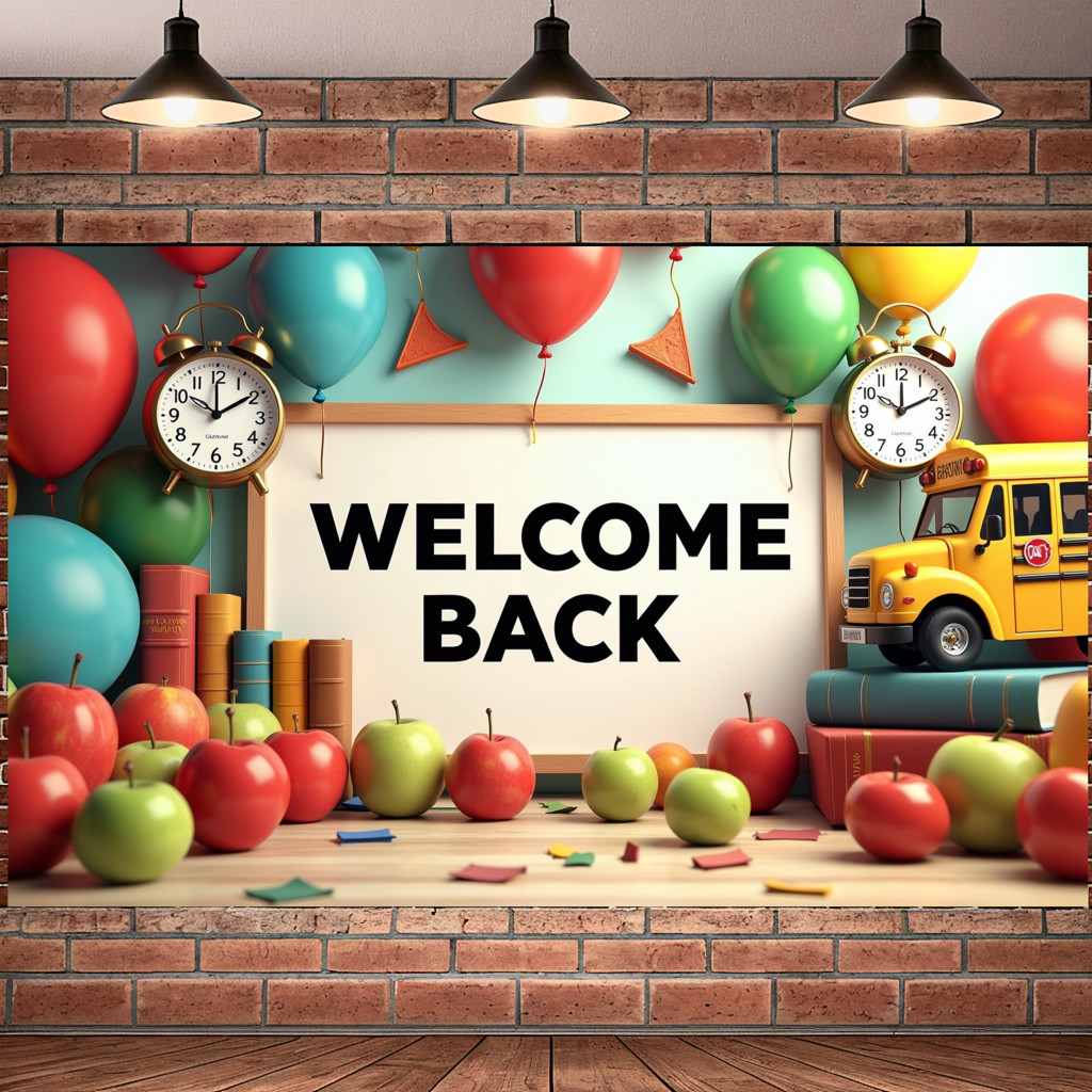 Welcome Back Banner Colorful School Decor Party Supplies Festive Event ...