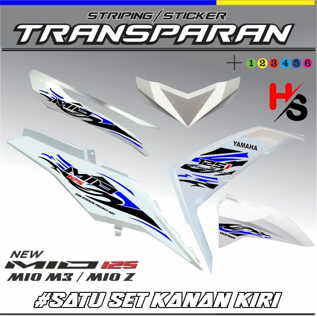 Yamaha MIO M3/MIO Z TRANSPARENT STRIPING STICKER NEW VARIATION MOTIF ...