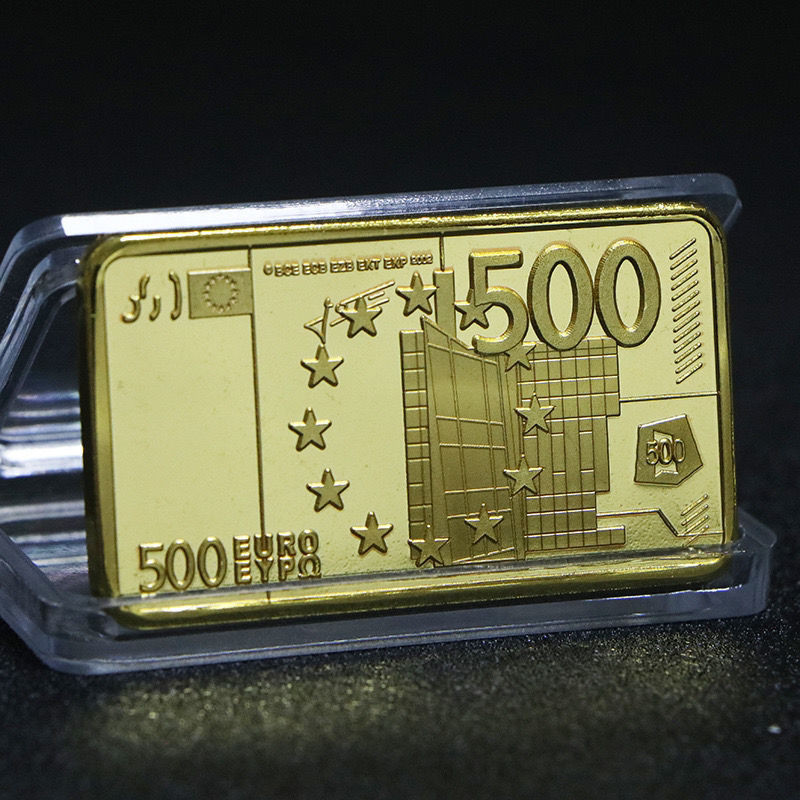 EU Commemorative Coin Square Gold-Plated Nugget Gold Coin 500 Euro Gold ...