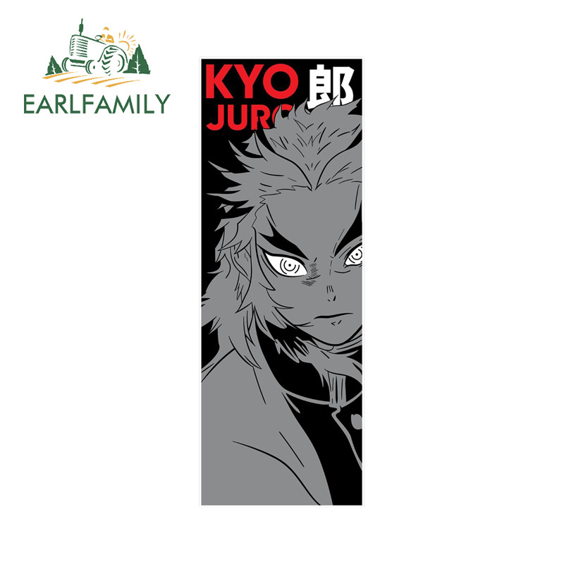 EARLFAMILY Kyojuro Rengoku Demon Slayer Car Sticker Creative Waterproof ...