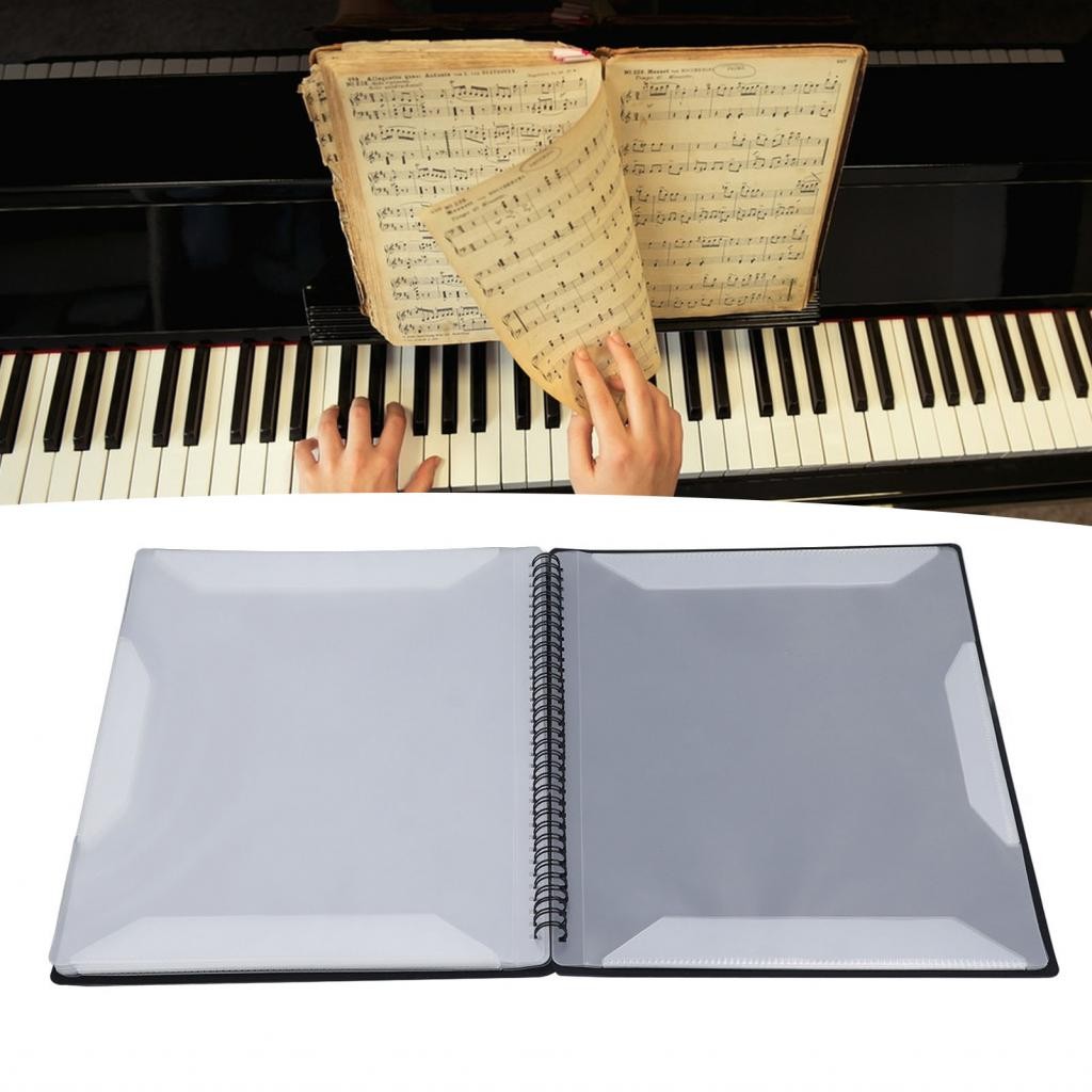 Sheet Music Folder Black Cover Gold Note A4 for Performance Storage ...