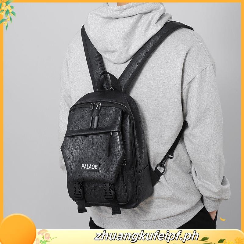 2024 New leather backpack for men mini students business school bag ...