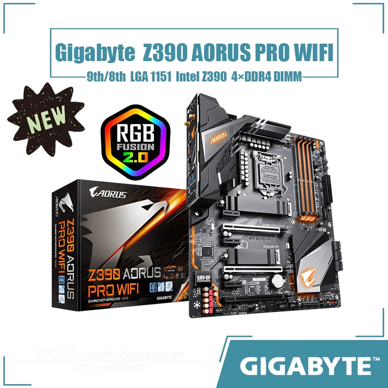 [NEW] Gigabyte Z390 AORUS PRO WIFI Motherboard 4×DDR4 DIMM LGA 1151 Intel Z390 ATX 9/8th gen ...