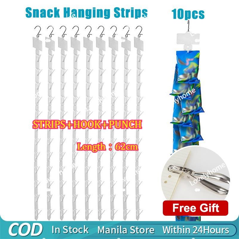 10pcs 62cm Station Hanging Strips Display Merchandise Strip with Hooks ...