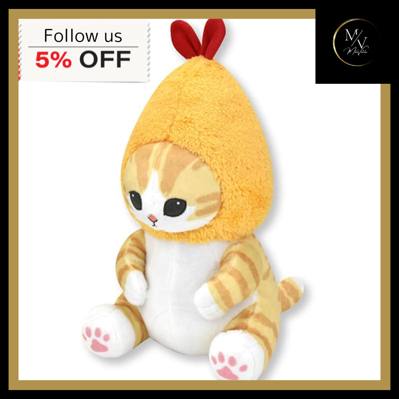 Taito Ebi-Nyan Big Plush Toy - Mofusand, 30cm Cuddly Soft Toy for ...