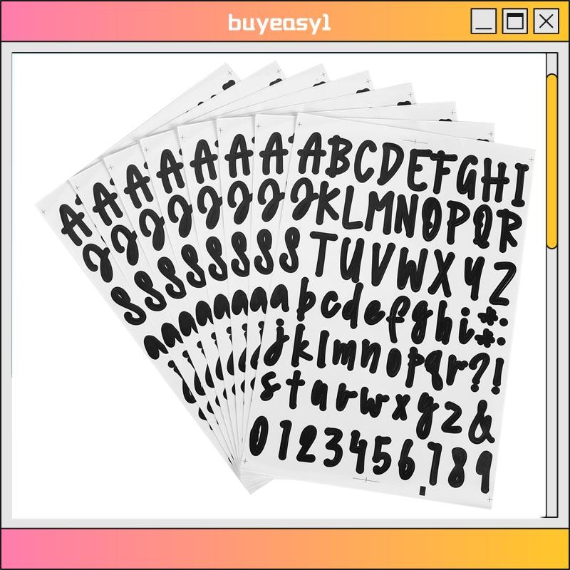 8 Sheets Self Adhesive Vinyl Letters Numbers Kit, Letters Numbers ...