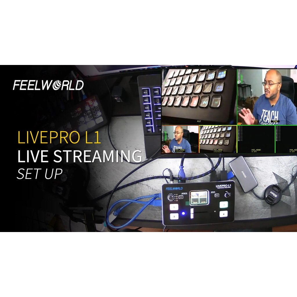 FEELWORLD LIVEPRO L1 V1 Multi Format Video Mixer Switcher 4xHDMI Inputs ...