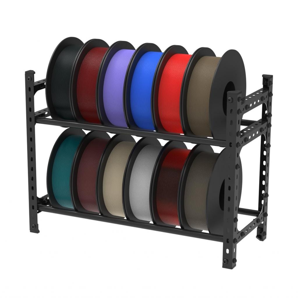 ujewndju-ph 3D Printer Filament Storage Rack Wall Mount 2 Tier Rolling ...