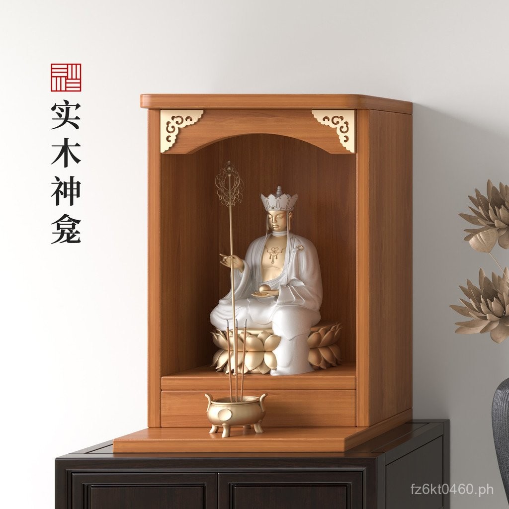Guan Gong Altar Wall-Mounted Shrine Buddha Shrine Cabinet Bodhisattva Counter God Solid Wood ...
