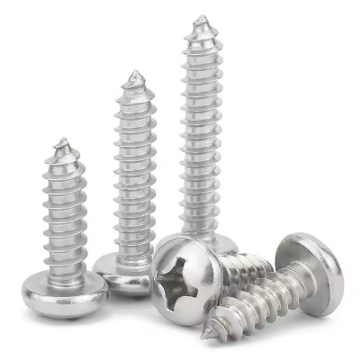 50Pcs Cross Round Head Tapping Screw Stainless Steel Phillips Pan Head ...