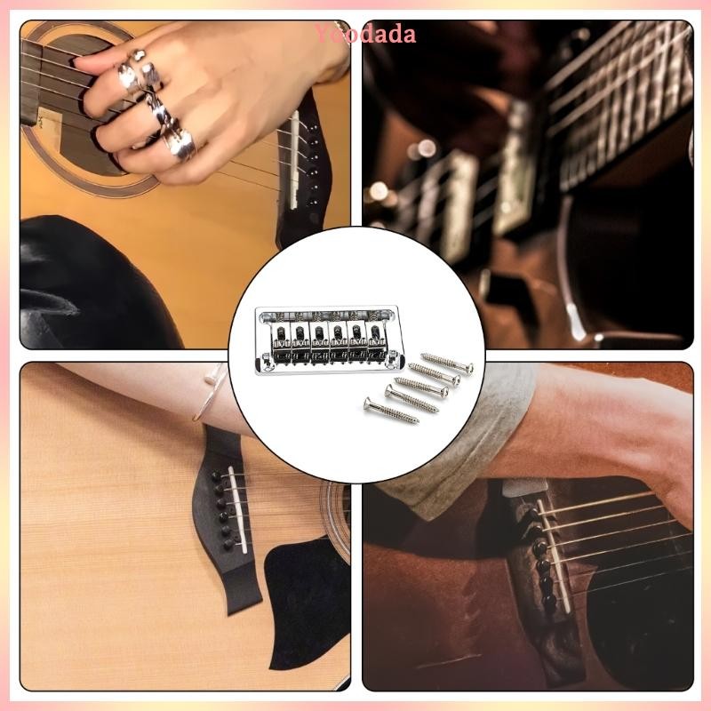 Yoo 6 String Electric Guitar Bridge with Mounting Screws Fixed Hardtail ...