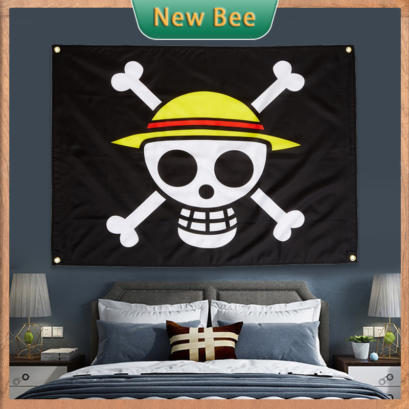 90x60cm Luffy Flag Pirate Flag Monkey D. Luffy Skull Flag | Shopee ...