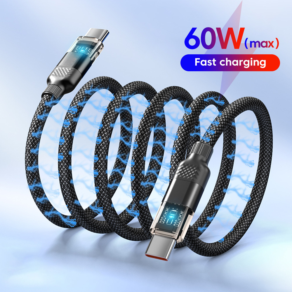 60W Magnetic Suction Charging Cable Anti Winding PD Super Fast Data ...