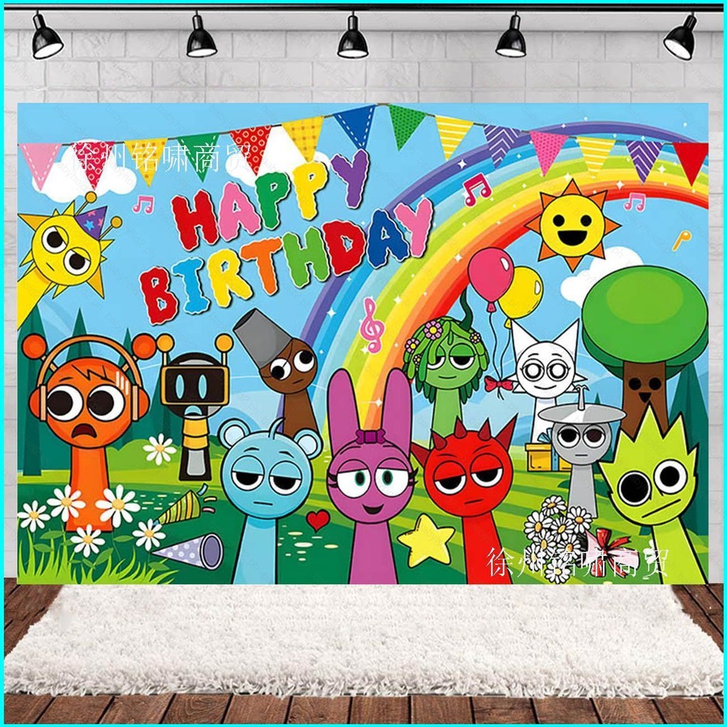 Jersey Sprunki Rhythm box Theme decoration Celebrate birthday Party ...