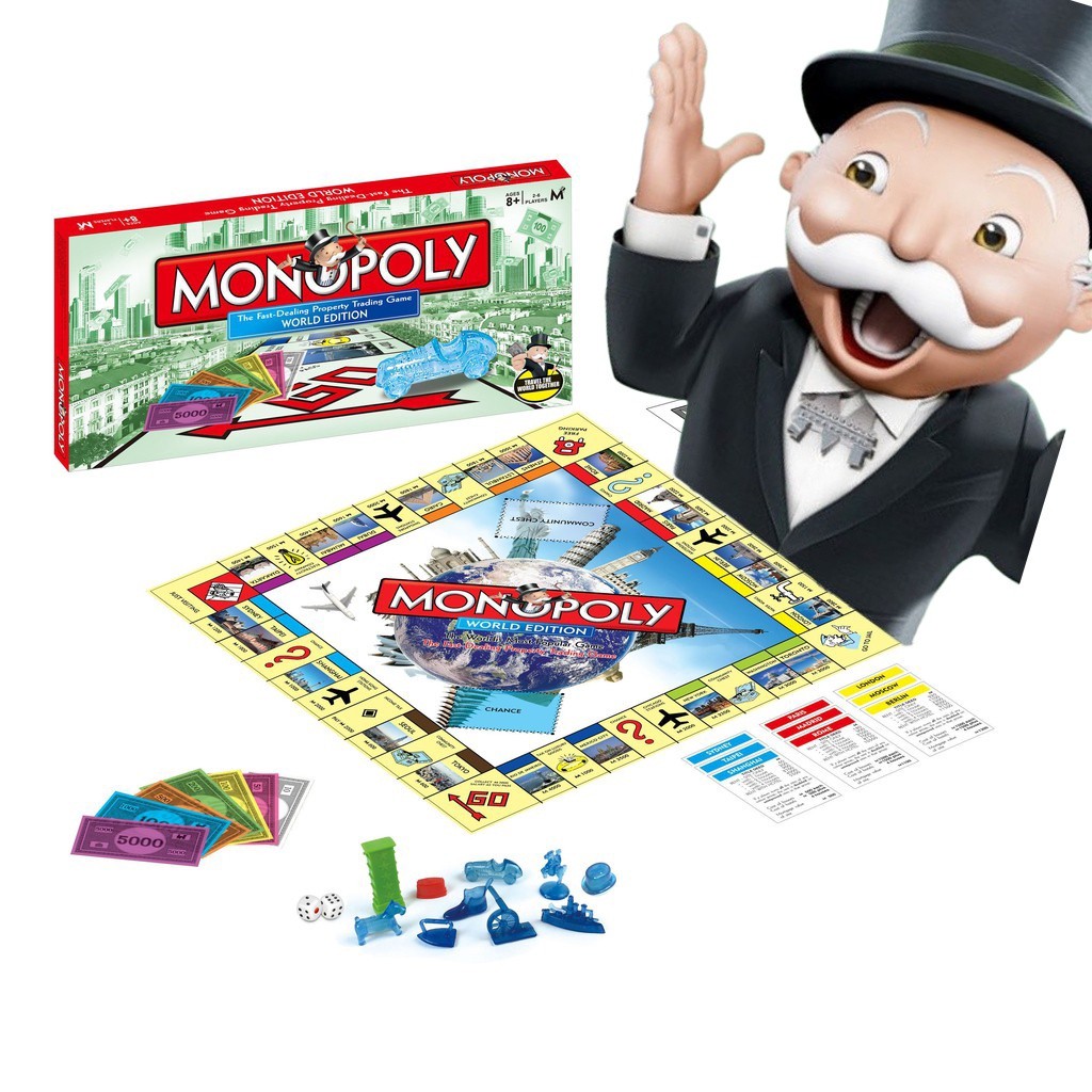 Classic English Edition Monopoly Game Family Board Game For 2 To 6 ...