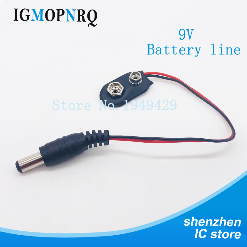 5PCS Experimental 9V Battery Snap Power Cable to DC 9V Clip Male Line ...