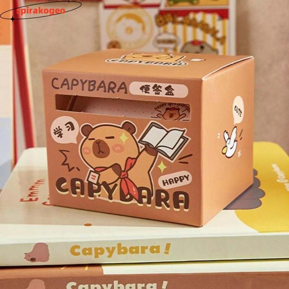 SPIRAKOGEO 256 sheets/box Cartoon Capybara Sticky, Cute Drawer Tearable ...