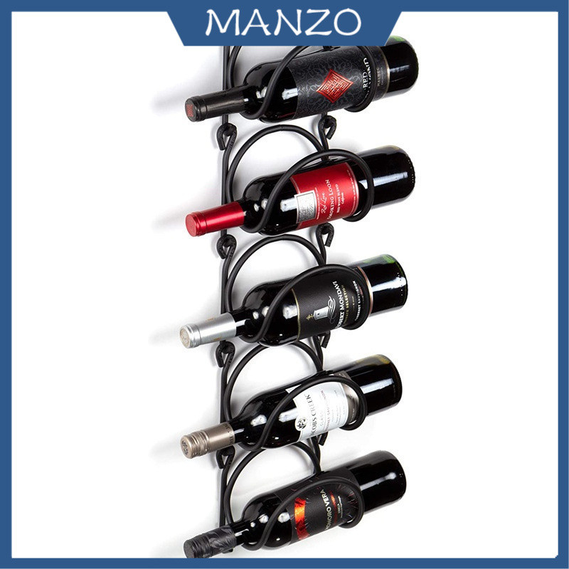 Wall-mounted Red Wine Display Rack Iron Bathroom No-Drill Storage and ...